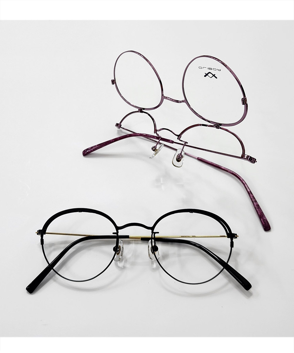 노안 다초점 스텐레스스틸 올리보아 VISION-M505 플립업안경